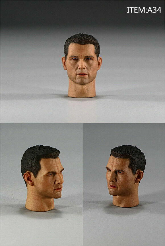 1/6 Man Head Tough Guy Carved Head Sculpt PVC Fit Male Action Figure ...