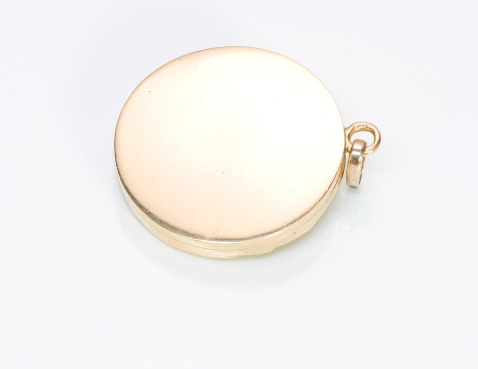 Art Nouveau 18K Yellow Gold Eagle Diamond Locket Pendant | eBay