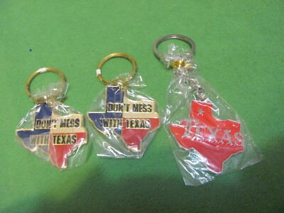 Lot of 3 Texas State Souvenir Metal Keychains | eBay