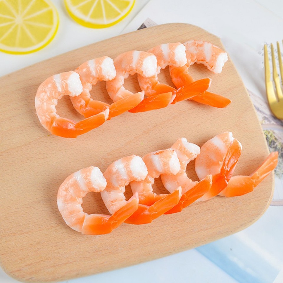 5Pcs Artificial Photo Prop Realistic Fake Shrimp Fake Seafood UK | eBay ...