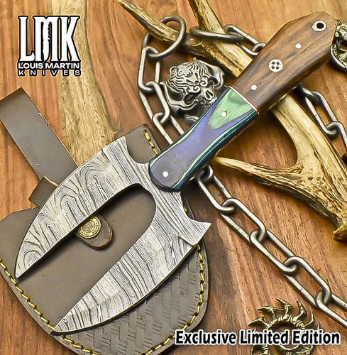 LMK Handmade Full Tang Knife Twist Damascus Walnut Wood Hunting | eBay