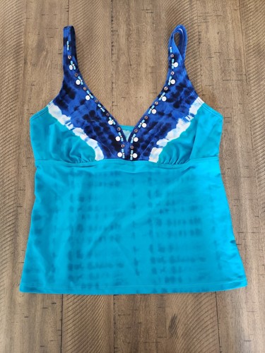 Ruby Rd. Beach Tankini Bathing Suit Size 14 Adjustable Straps Aqua V ...