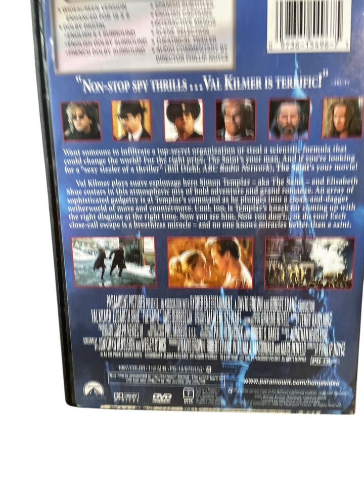 The Saint DVD 1997 Widescreen Val Kilmer Elisabeth Shue Spy Thriller | eBay