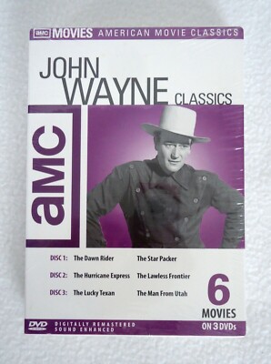 John Wayne Classics: 6 Movies (DVD, 3 Disc Set) AMC Western Brand New ...