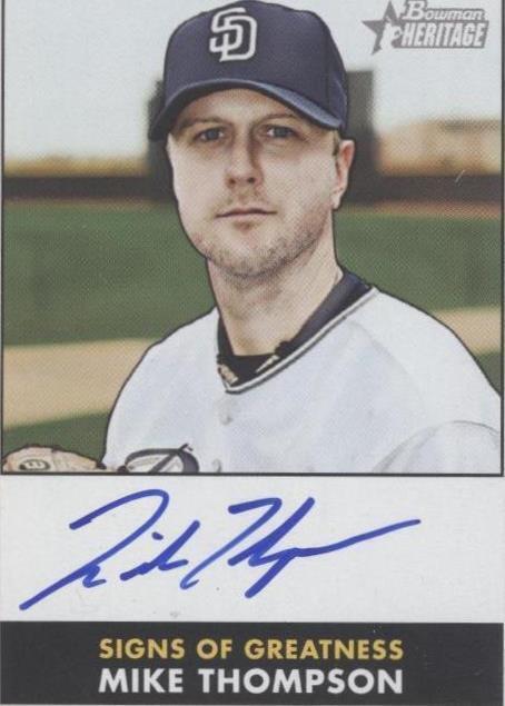 2007 Bowman Heritage - Signs of Greatness Mike Thompson #SG-MT (AU) for ...
