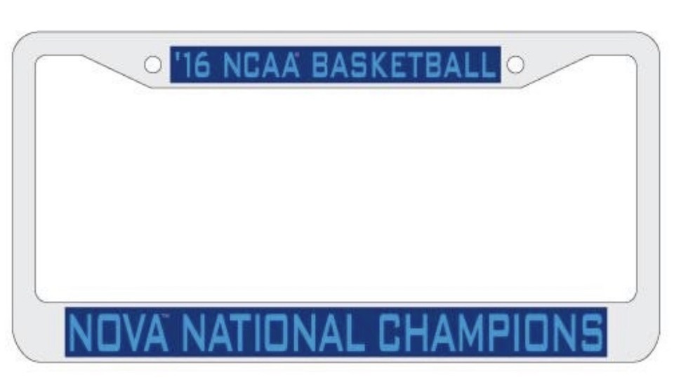 Villanova Wildcats 2016 NCAA Basketball Champions Crome License Plate ...