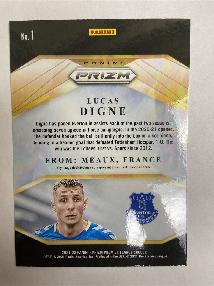 2021-22 Panini Prizm Premier League Brilliance #1 Lucas Digne Everton ...