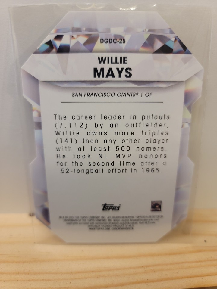 2022 Topps Series 1 #DGDC-25 Willie Mays Diamond Greats Die Cut Giants ...