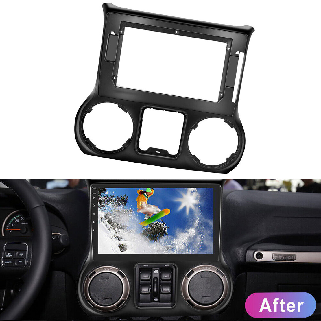 New 10.1" Car Radio Fascia Dash Panel Frame Trim Kit For Jeep Wrangler ...