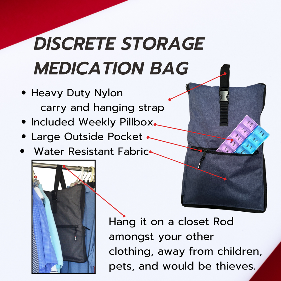 Razbag Medication Travel Bag Secure Medicine Organizer, Includes Weekly ...