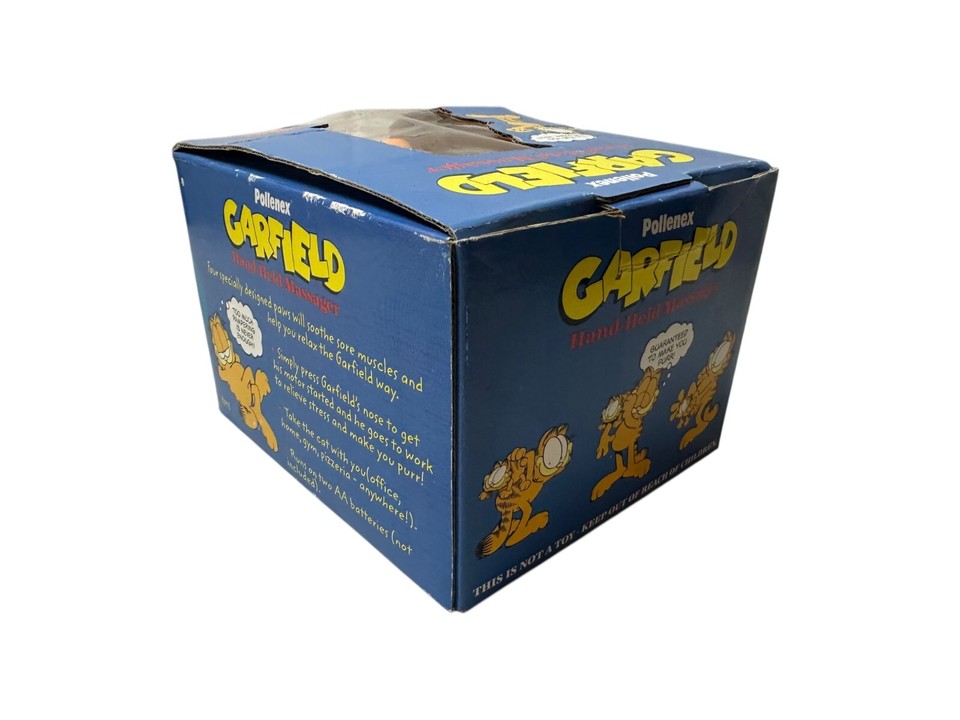 NEW VINTAGE COMPLETE GARFIELD THE CAT PAWS POLLENEX HAND HELD MASSAGER ...