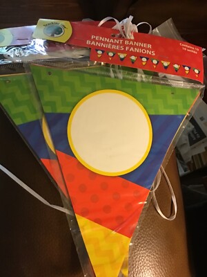 2 packs of Pennant Banners 10 flags each classroom decor write on ...