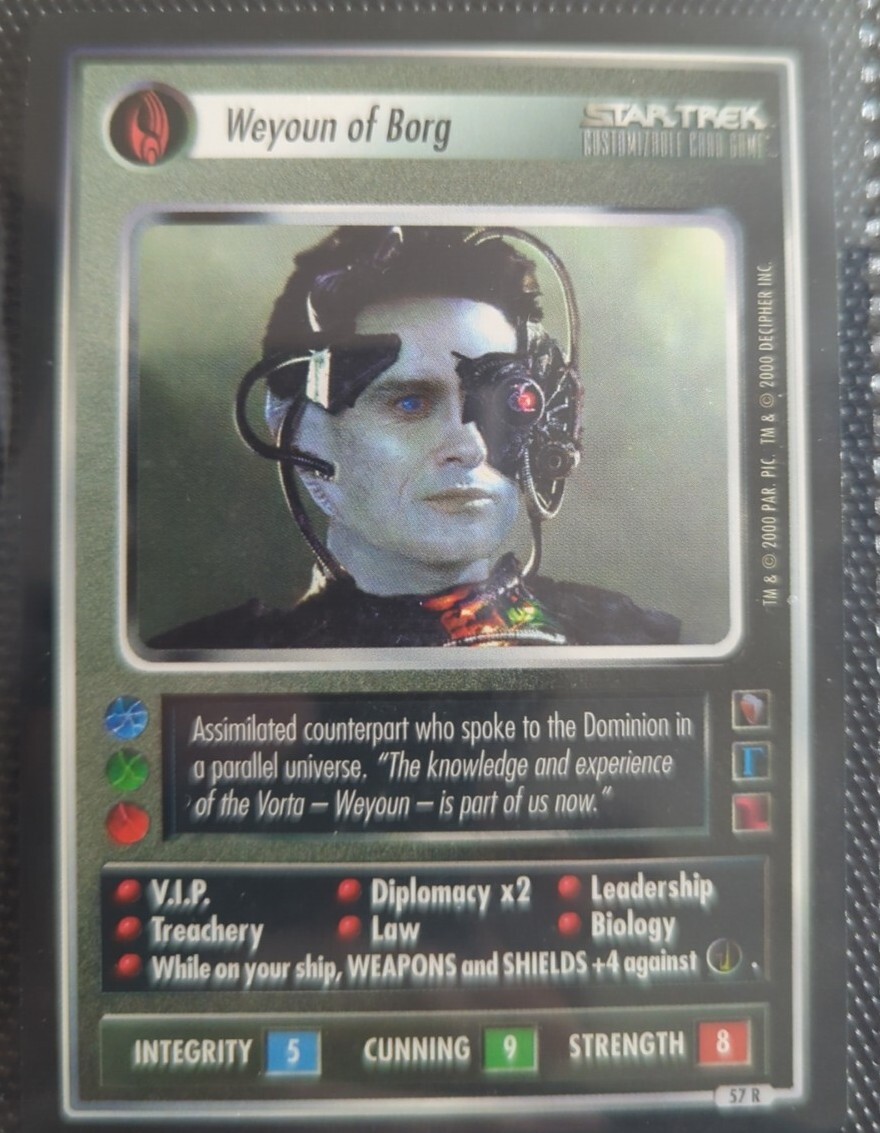 Star Trek CCG Mirror Mirror Weyoun of Borg 57R Rare Decipher Deep Space ...