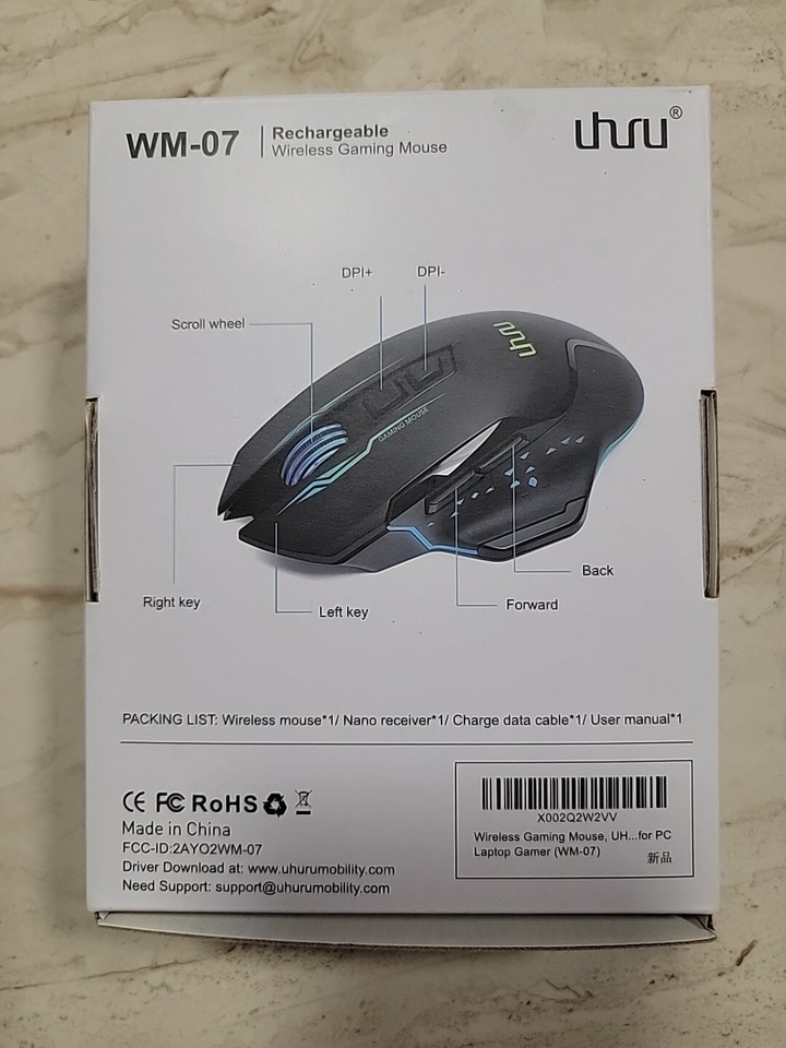 Wired/Wireless Dual Modes Rechargeable UHURU Gaming Mouse with 7 ...