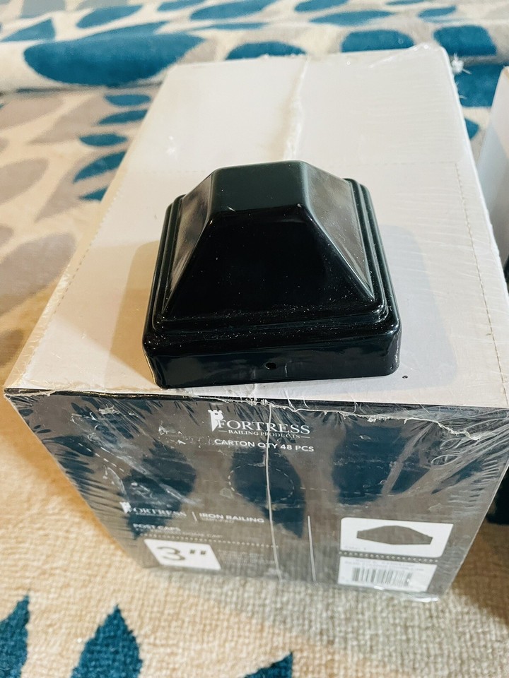 Fortress Post Cap Gloss Black Aluminum 3" x 3" | eBay