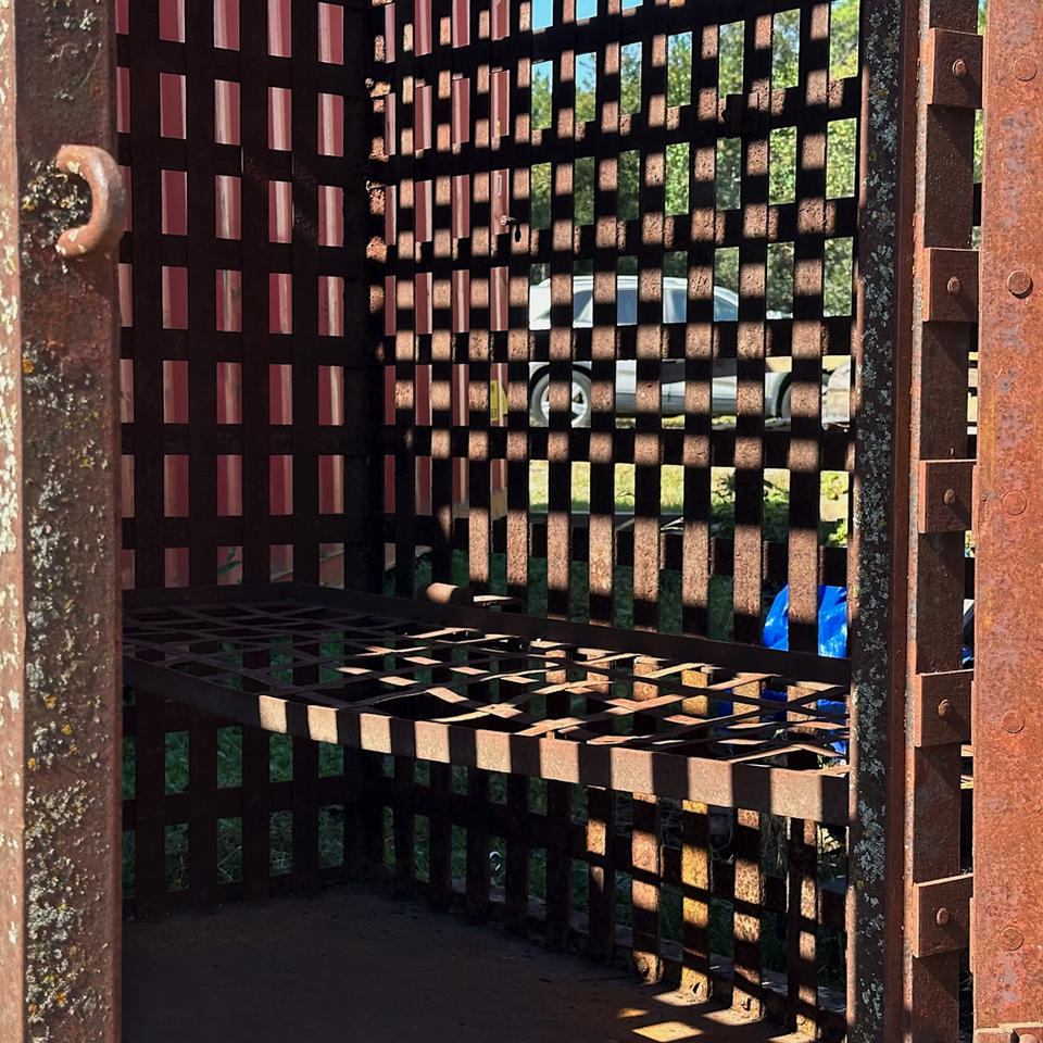 Real Antique Iron Jail Cell Prison with Fold Up Bed Vintage and Rare | eBay