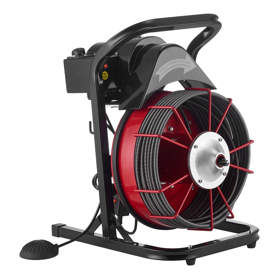Uimoso Drain Cleaning Machine with 50FT x 1/2 Inch Cable and 4 Cutting ...