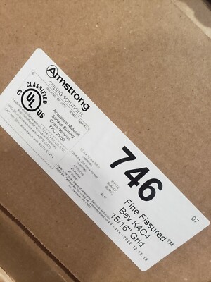 armstrong ceiling tiles 746 fine fissured bev k4c4 15/16" Grid 40 pk. 5 ...