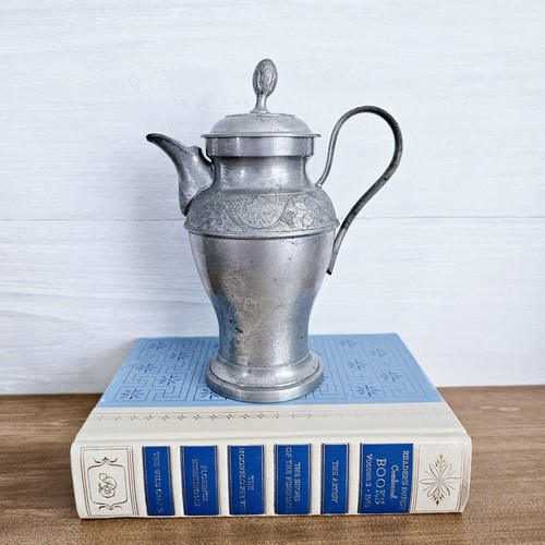JG Gunzler Antique Small Pewter 1868 German Teapot Pitcher Stein Grape ...