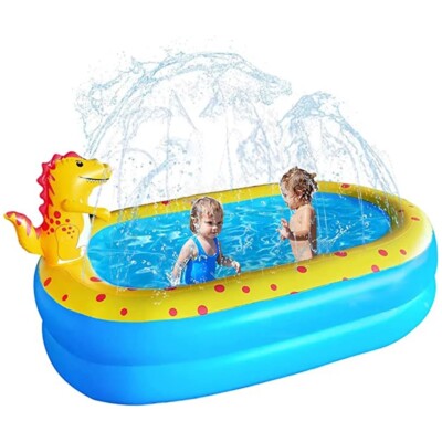 Movsou Inflatable Dinosaur Pool for Kids kid pool Kiddie Pool 67"x 41"x ...