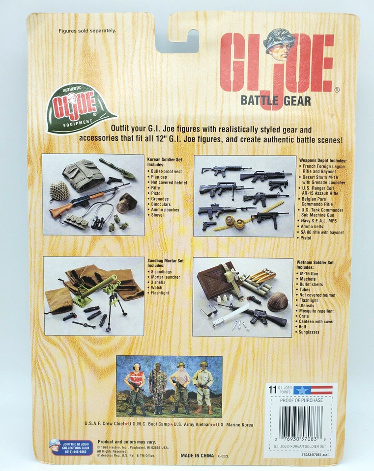 GI Joe KOREAN SOLDIER SET Battle Gear 1998 Accessories for 12" Action ...