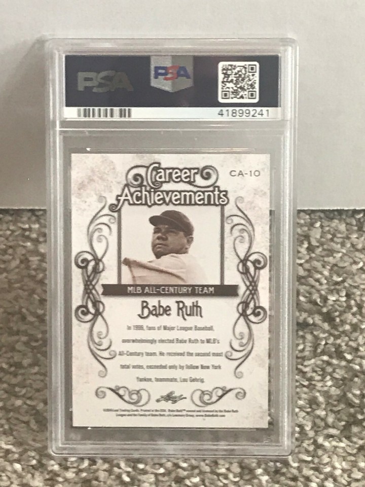 2016 Leaf Ruth Collection Career Achievements #CA-10 - BABE RUTH - PSA ...