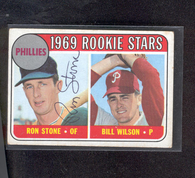 RON STONE 1969 TOPPS SIGNED AUTOGRAPHED CARD #576 PHILLIES ROOKIE STARS ...