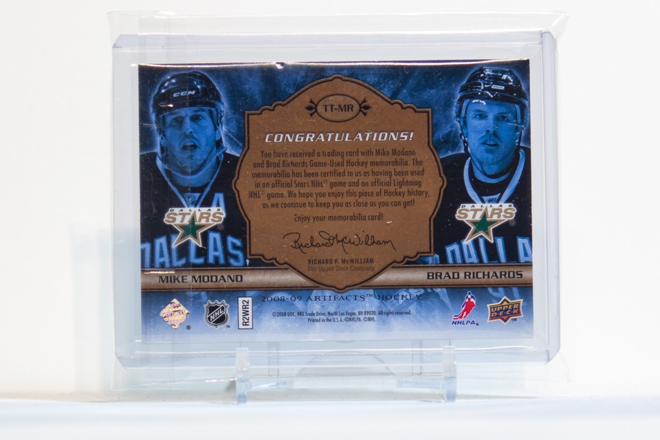 2008-09 Artifacts Tundra Tandems Patches Copper #TTMR Modano/Richards ...