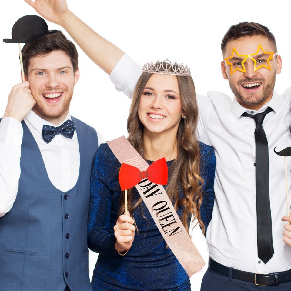 2pcs Birthday Crown Tiara and Sash Party Supplies Girl Birthday Party ...