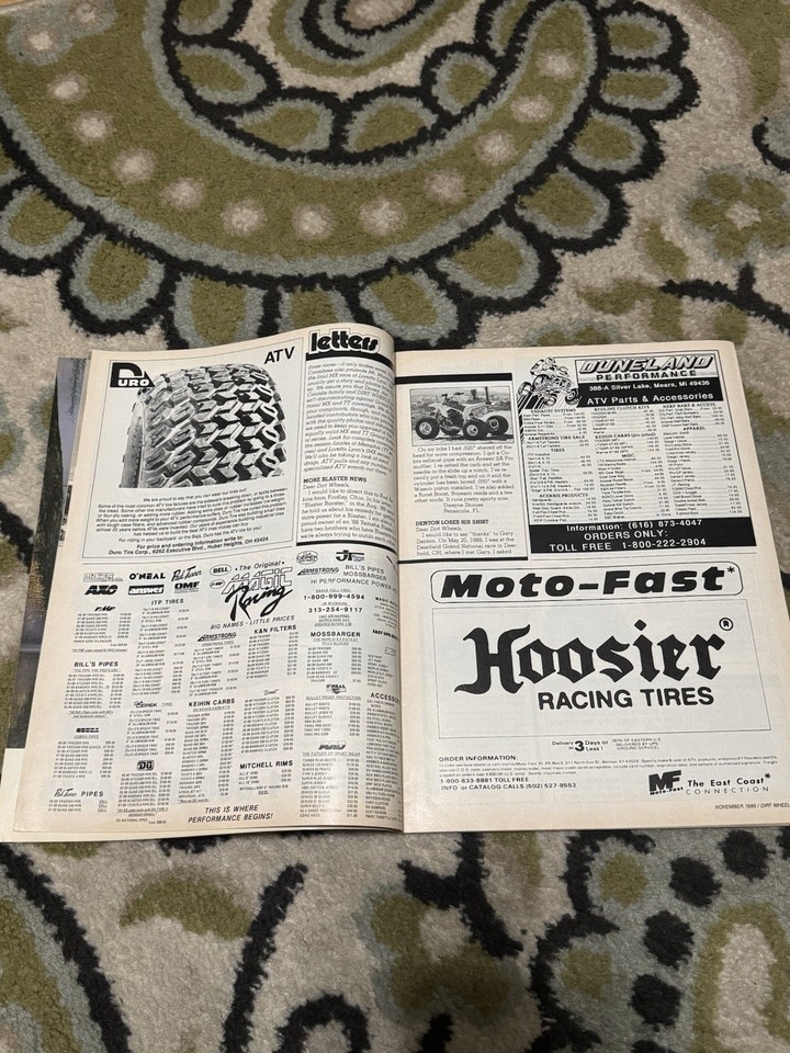 Dirt Wheels Nov 1989 Magazine,atv,Dirtbike,1990 Quadzilla Test,Yamaha ...