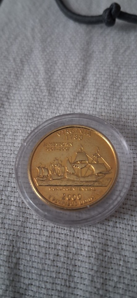 MINTED QUARTER COIN 2000 JAMESTOWN VIRGINIA 1788 RARE COPPER. ERROR ...