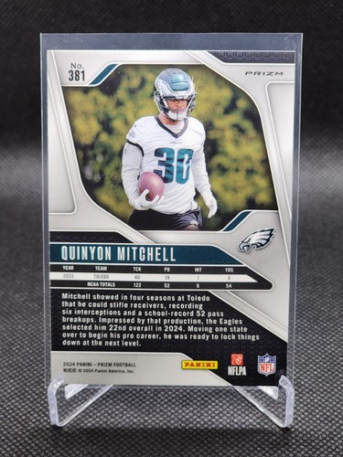 2024 Panini Prizm Quinyon Mitchell RC Green Color Match Philadelphia ...