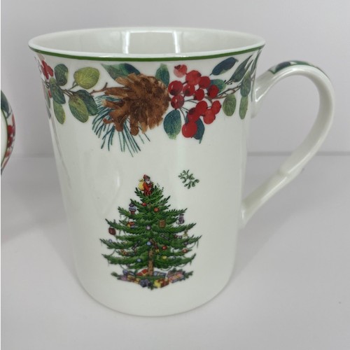 Spode Christmas Tree Coffee Tea Mug Cup & Coaster Set in Decorative Tin ...