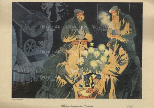 Christmas Trenches WWI German Propaganda Poster Gun Ammo WW1 Print ...