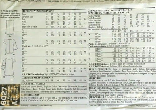 6027 💃 PATRON SIMPLICITY 5 CREATIONS TUNIQUE BLOUSE TAILLE 38 AU 50 | eBay