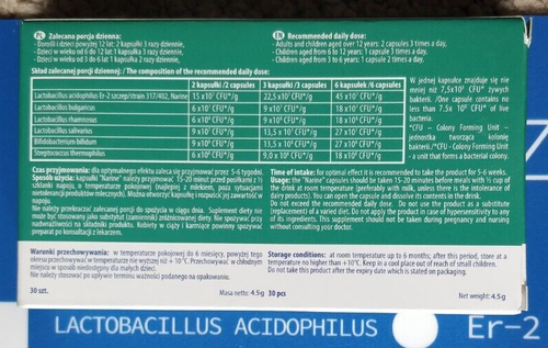 Narine Probiotic Narimax Lactobacillus Acidophilus 30 Capsules 150mg ...