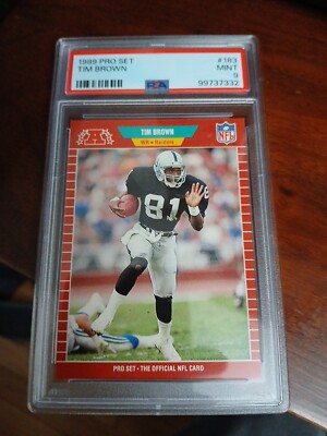 1989 Pro Set Tim Brown Rookie Card #183 PSA 9 Mint! | eBay