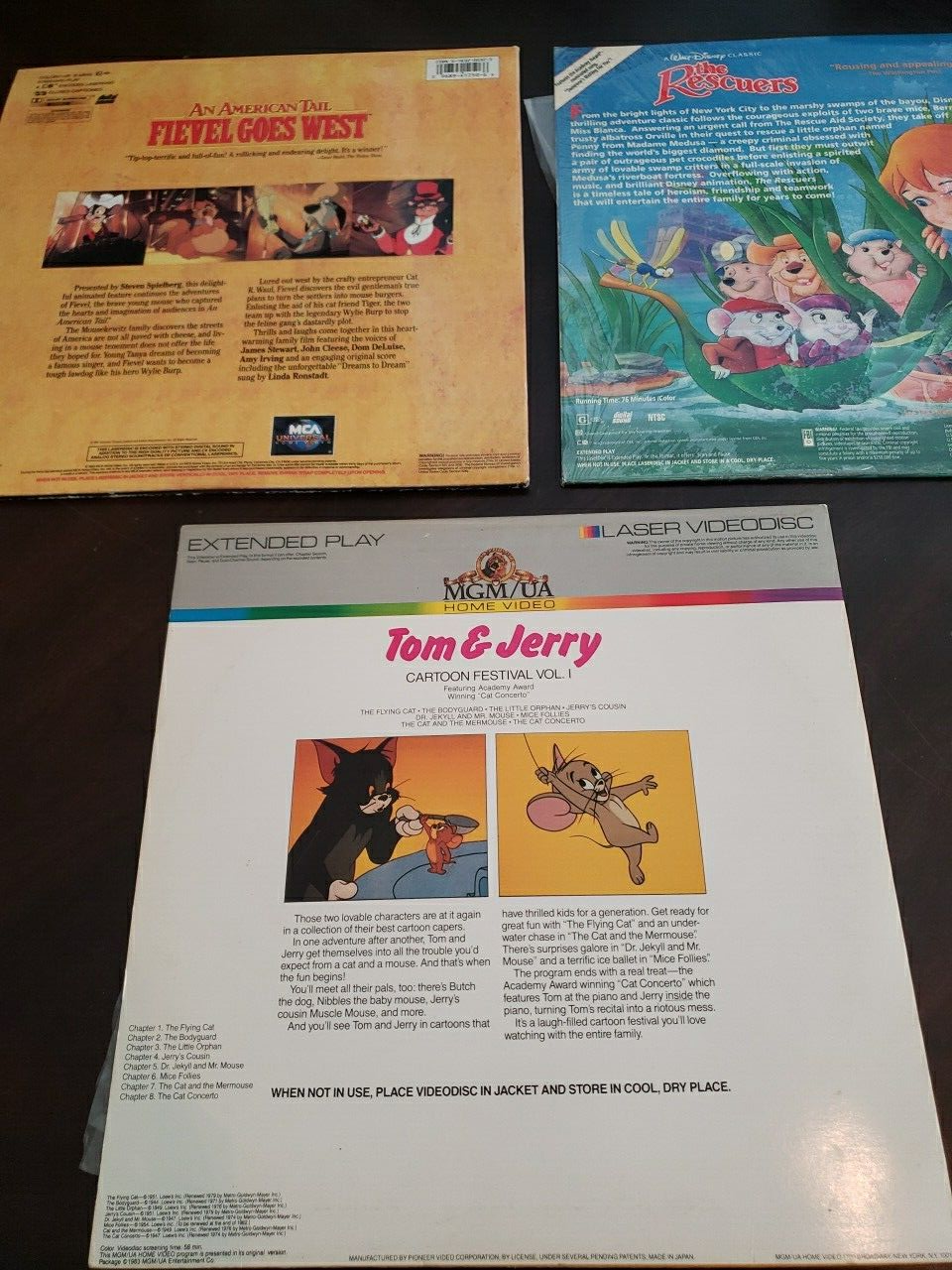 Lot of 3 Laserdiscs Tom & Jerry AN AMERICAN TAIL 2: FIEVEL GOES WEST ...