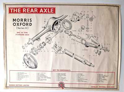 MORRIS OXFORD Series II Rear Axle BMC B Type Standard, Exploded ...