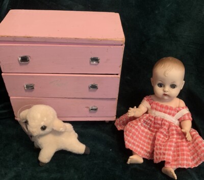 Vintage Vouge GINNETTE Baby Doll-1950s-w Dresser & Lamb | eBay