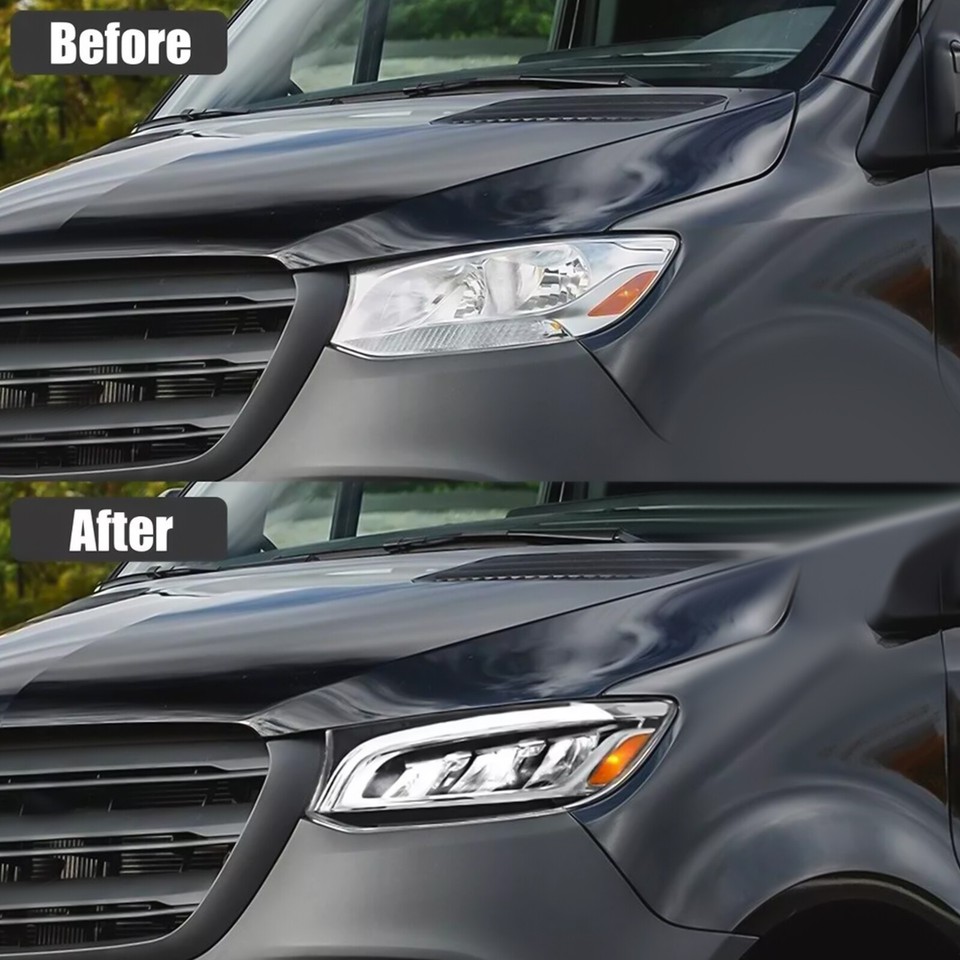 For 2019-2022 Mercedes-Benz Sprinter Halogen to LED Headlight Headlamps ...