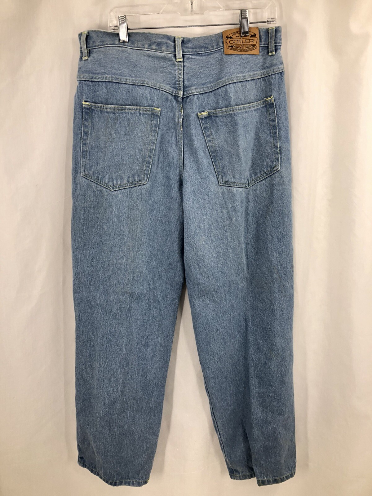 VINTAGE Cotler Heavy Denim Blue Jeans Factory Stained… - Gem