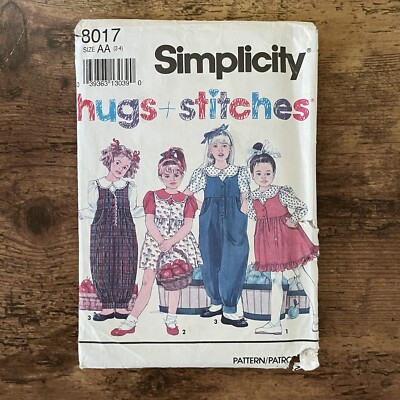 Simplicity Hugs + Stitches Sewing Pattern 8017 Vintage 90s Girls Romper ...