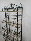 French Country Bakers Rack Green With Polished Brass Details | eBay