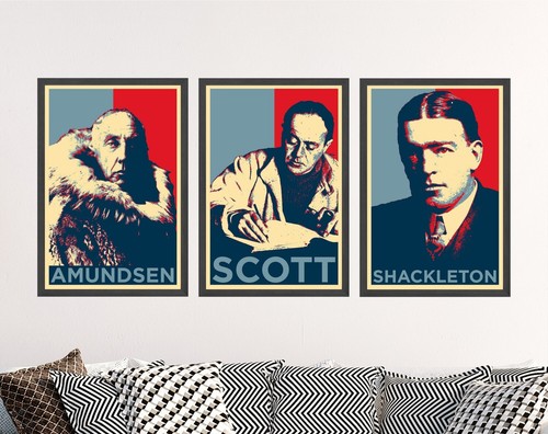 Set of Three Antarctic Explorer Prints - 3 Posters - Wall Art Gift ...