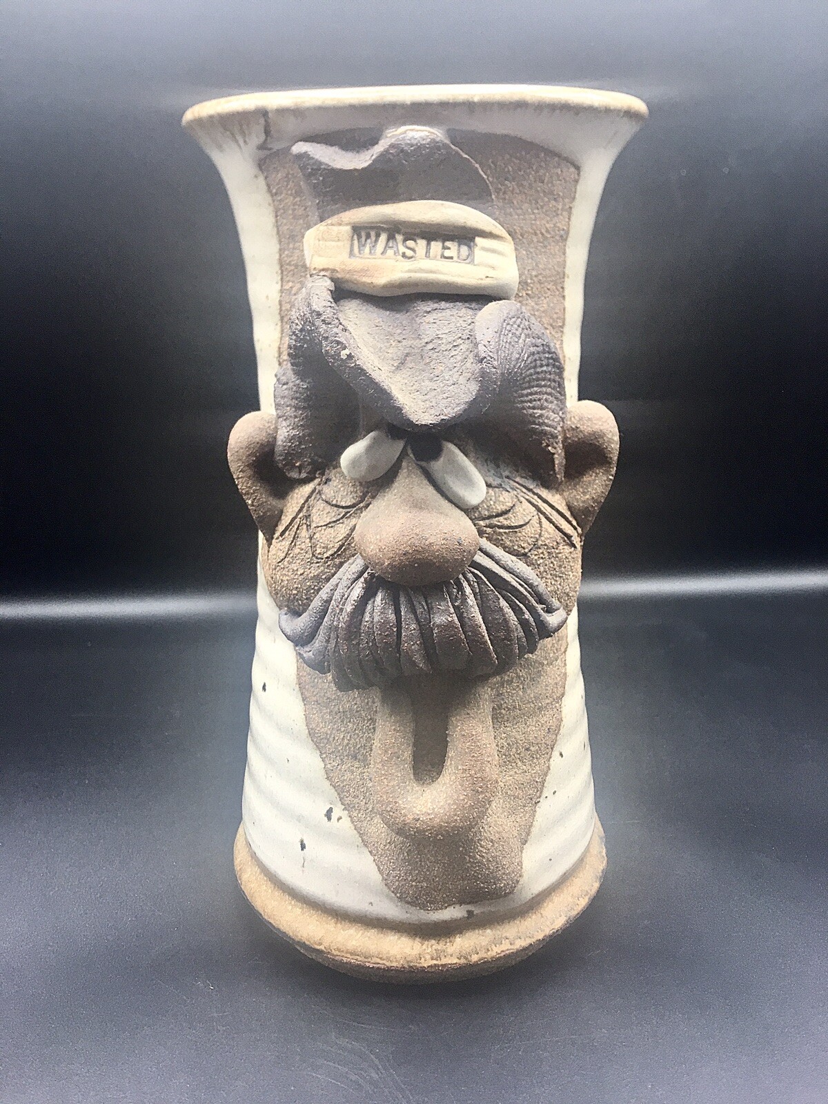 Mahon Funny Faced Wasted Cowboy Stoneware Handmade Ceramic Pottery Mug ...