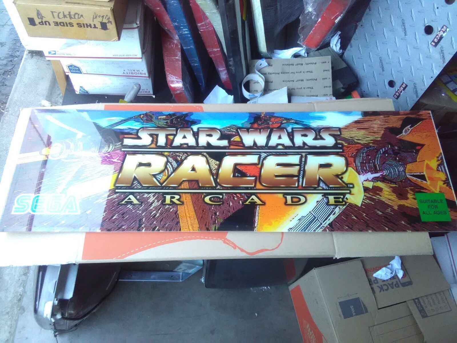 sega pod racer big screen arcade plexi marquee | eBay