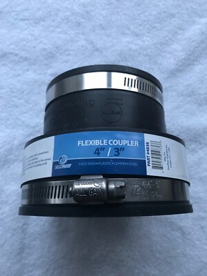 Everflow 4 x 3 Inch Flexible Reducing PVC Coupling with Stainless Steel ...