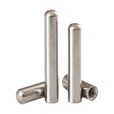 16mm OD round head dowel pin inner thread open positioning pins SUS304 ...