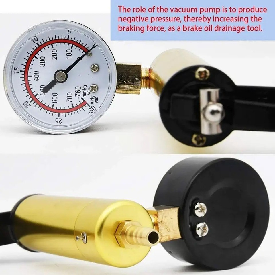 Hand Held Vacuum Pressure Pump Tester Set Brake Fluid Bleeder Bleeding ...